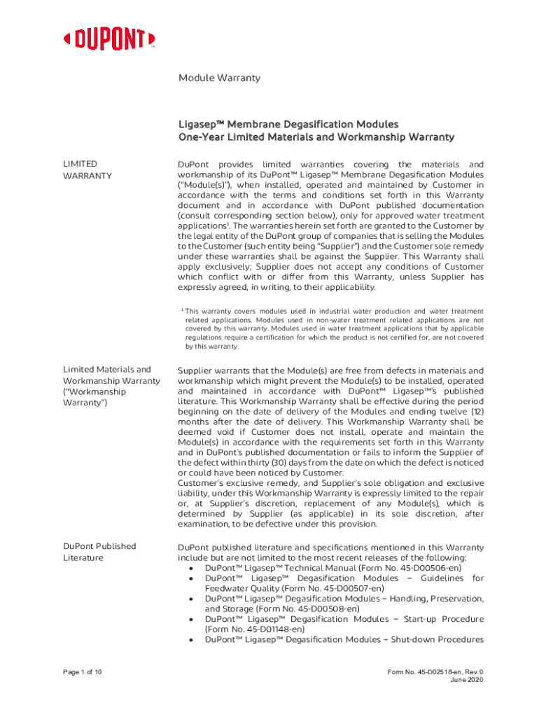 Fillable Online Ligasep Membrane Degasification Modules One-Year ...