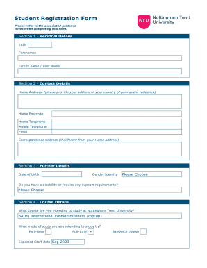 Fillable Online Student Registration Form - New York City Department ofStudents Registration ...