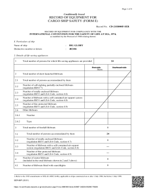 Fillable Online Record of Equipment for the Cargo Ship Safety Equipment ...