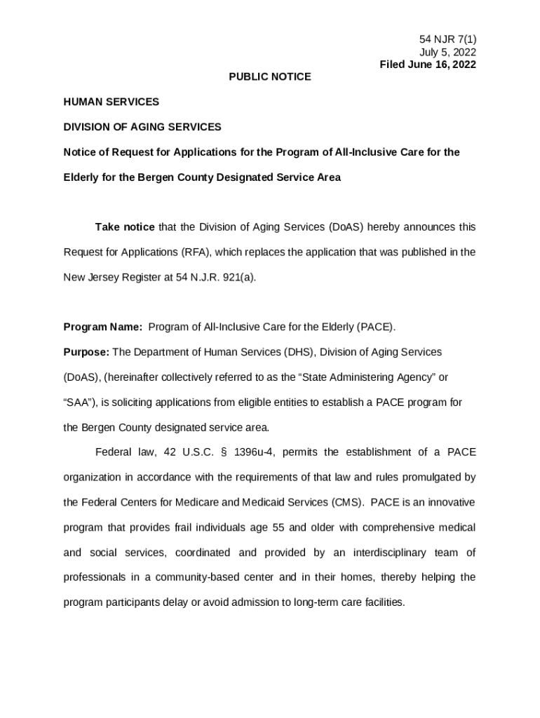 DEPARTMENT OF HEALTH AND HUMAN SERVICES - Government of New Jersey Doc Template | pdfFiller