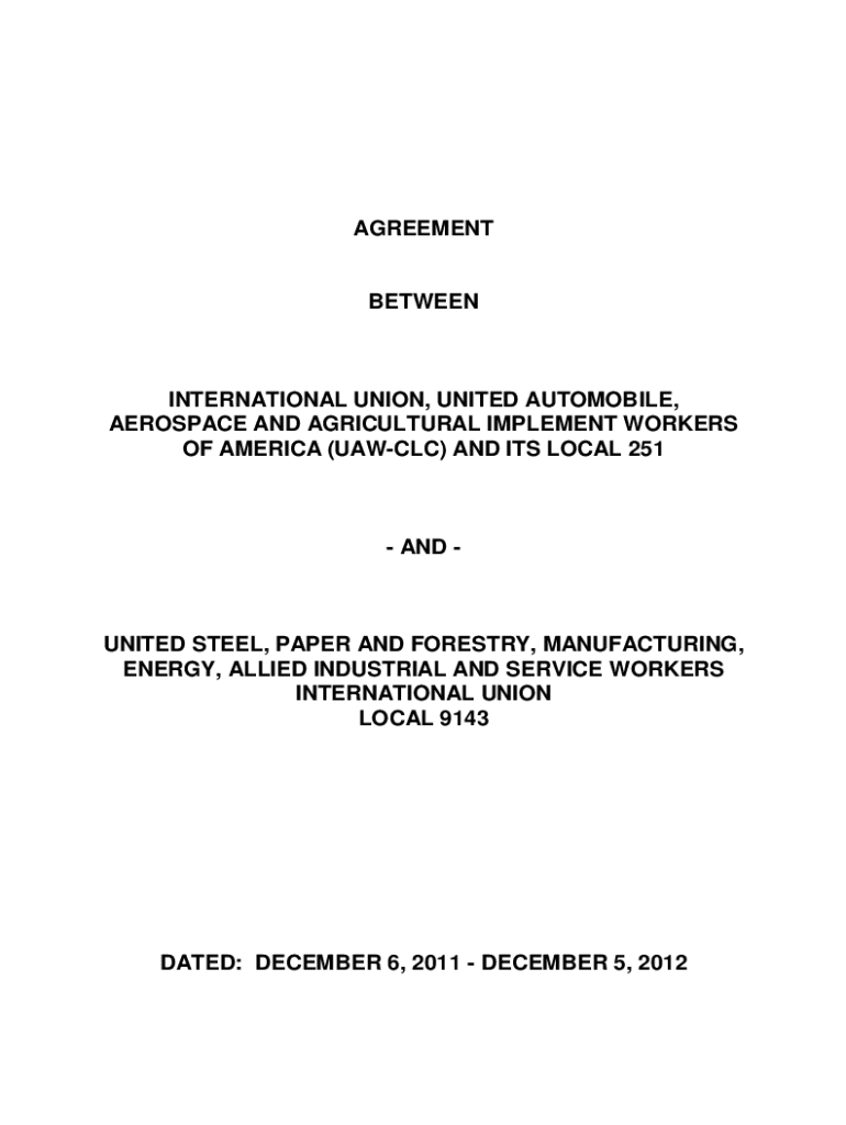 Fillable Online AGREEMENT BETWEEN INTERNATIONAL UNION, UNITED ...
