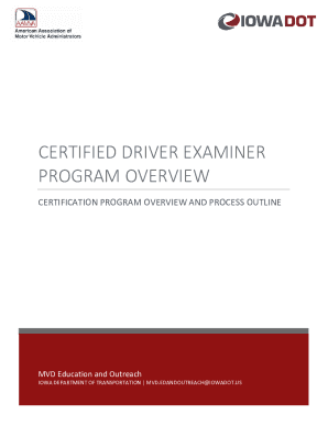 Fillable Online CERTIFIED DRIVER EXAMINERPROGRAM OVERVIEW ...