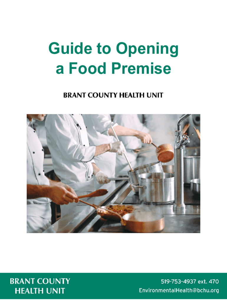 Fillable Online Guide to Opening a Food Premise - Brant County Health ...