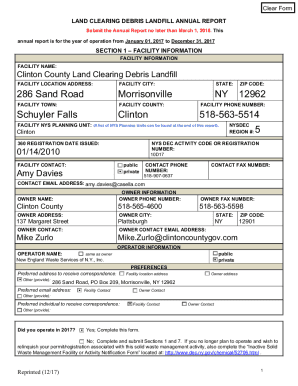 Fillable Online Land Clearing Debris landfill Annual Report Form Fax ...
