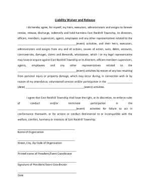 Fillable Online Free Waiver Agreement (US) - Release of Liability Form ...