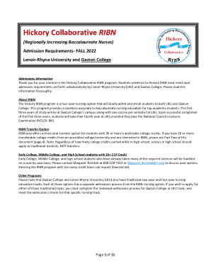 Fillable Online Hickory Collaborative RIBN Admission Criteria for LR ...