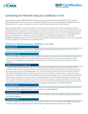 Fillable Online PY23 Completing the Network Adequacy Justification Form ...