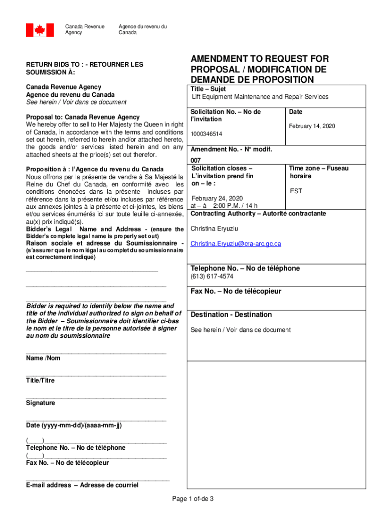 Fillable Online Canada Revenue Agency / Agence du revenu du ...