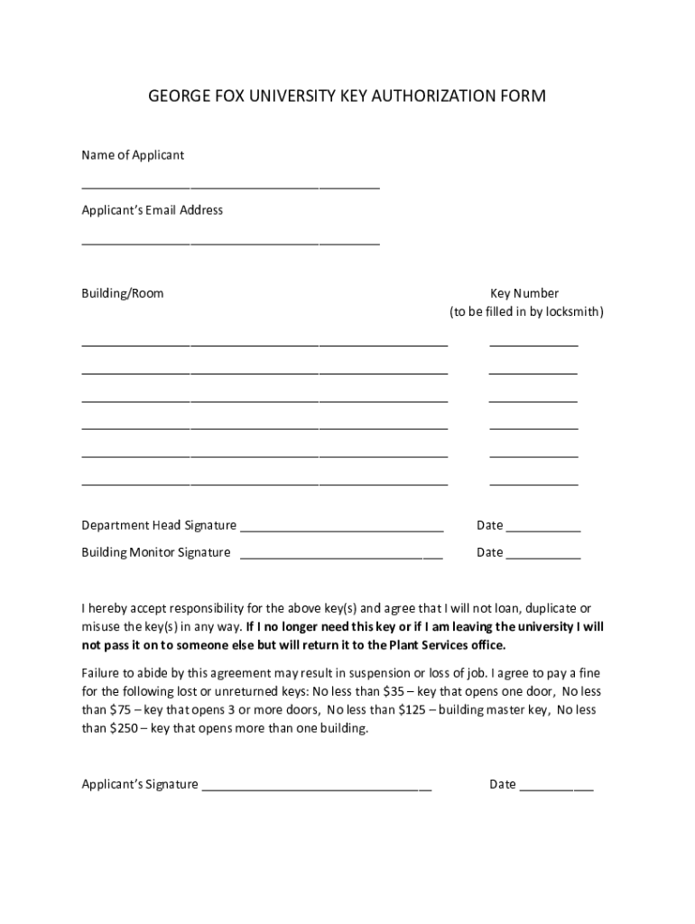 Fillable Online key-authorization-form Fax Email Print - pdfFiller