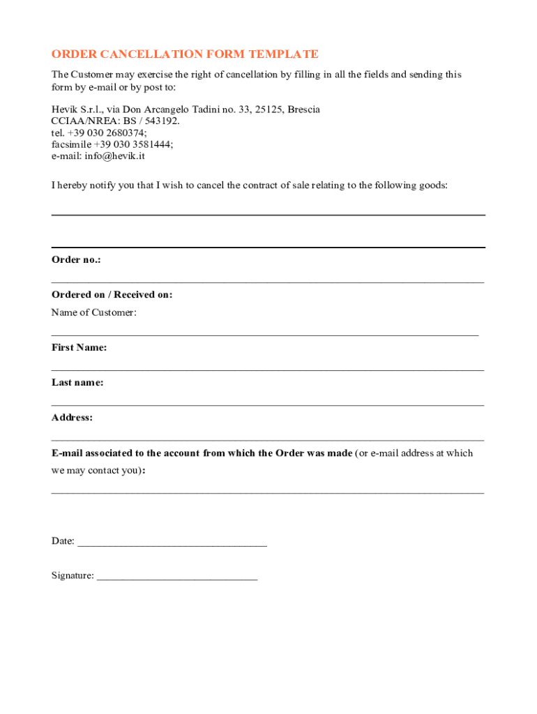 Fillable Online forms.appentemplatesFree Online Cancellation Form ...
