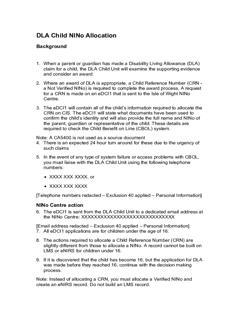 Fillable Online www.gov.ukdisability-living-allowance ...