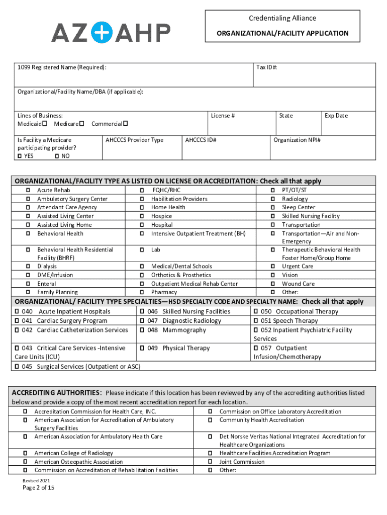 Fillable Online www.uhcprovider.comcontentdamFacility credentialing application instructions ...