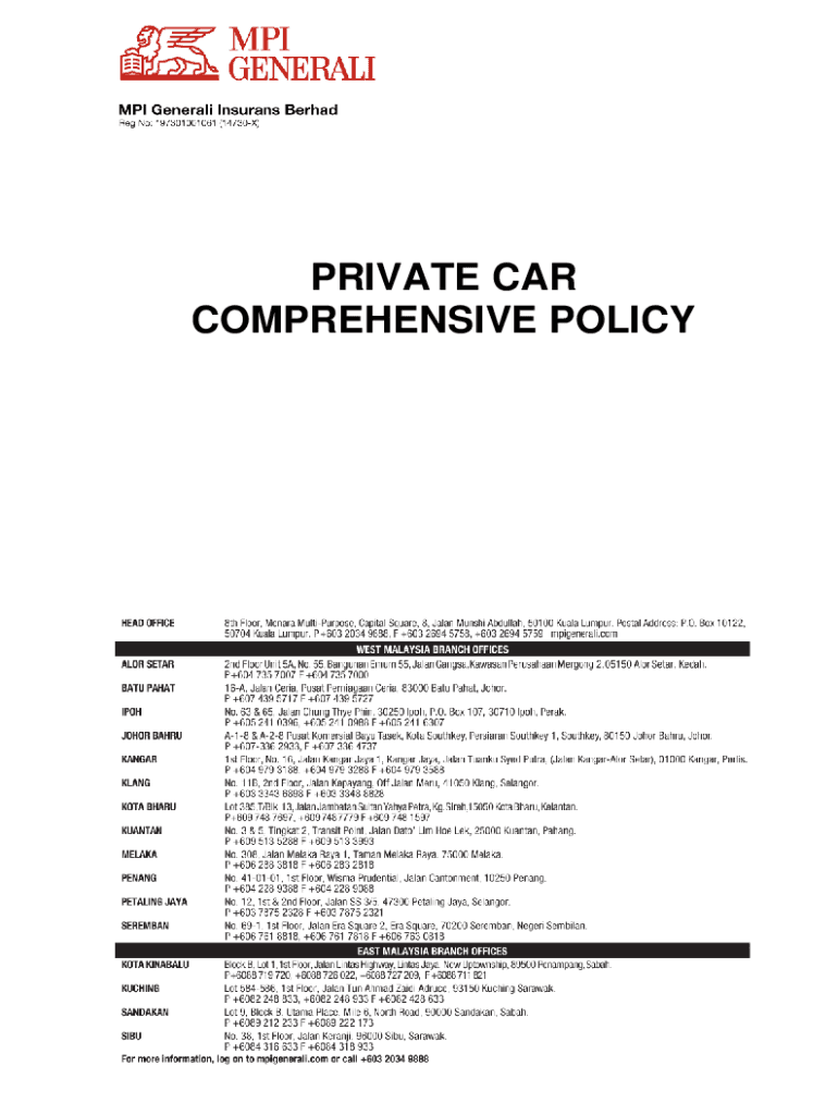 Fillable Online fdocuments.netdocumentprivate-car-policyPRIVATE CAR ...