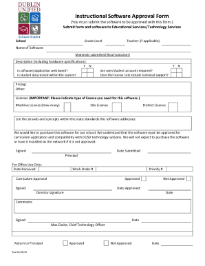 Fillable Online Instructional Software Approval Form Fax Email Print ...