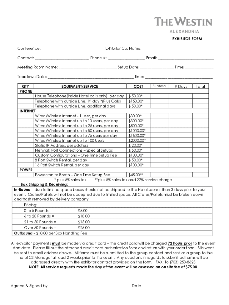 Fillable Online EXHIBITOR FORM Fax Email Print - pdfFiller