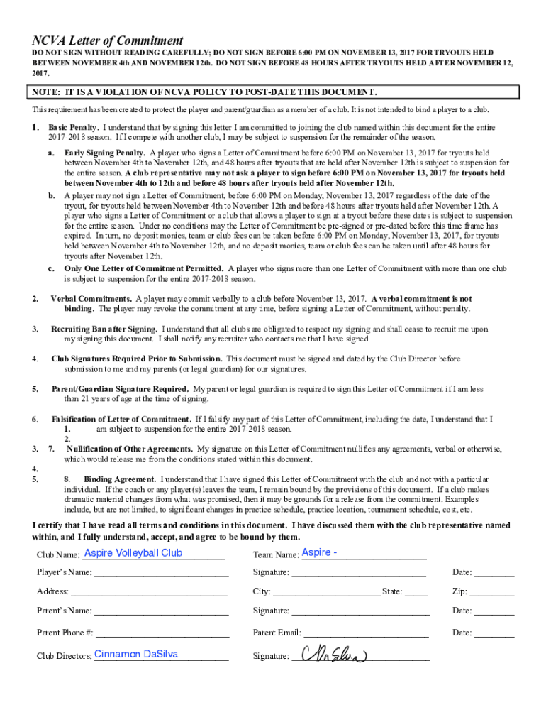 Fillable Online www.pdffiller.com273850124-letterofcommitmentFillable ...