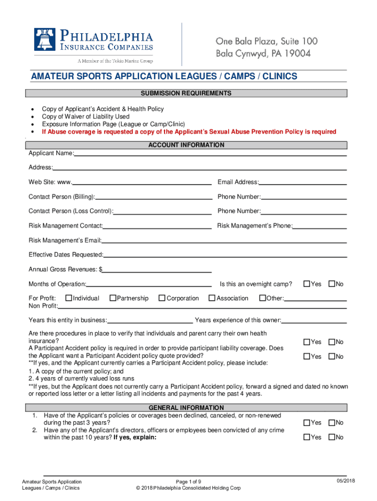 Fillable Online www.mavon.comapplications-formssportscampSports Camps/Clinics/Leagues General ...