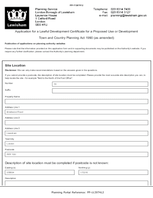 Fillable Online Application for Lawful Development Certificate for a ...