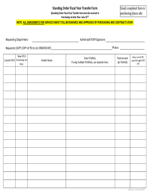 Fillable Online www.unco.edupurchasingformsStanding Order Fiscal Year ...