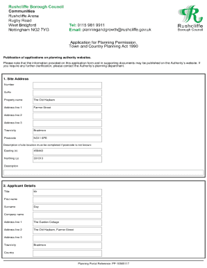 Fillable Online Application for Planning Permission. Town ...