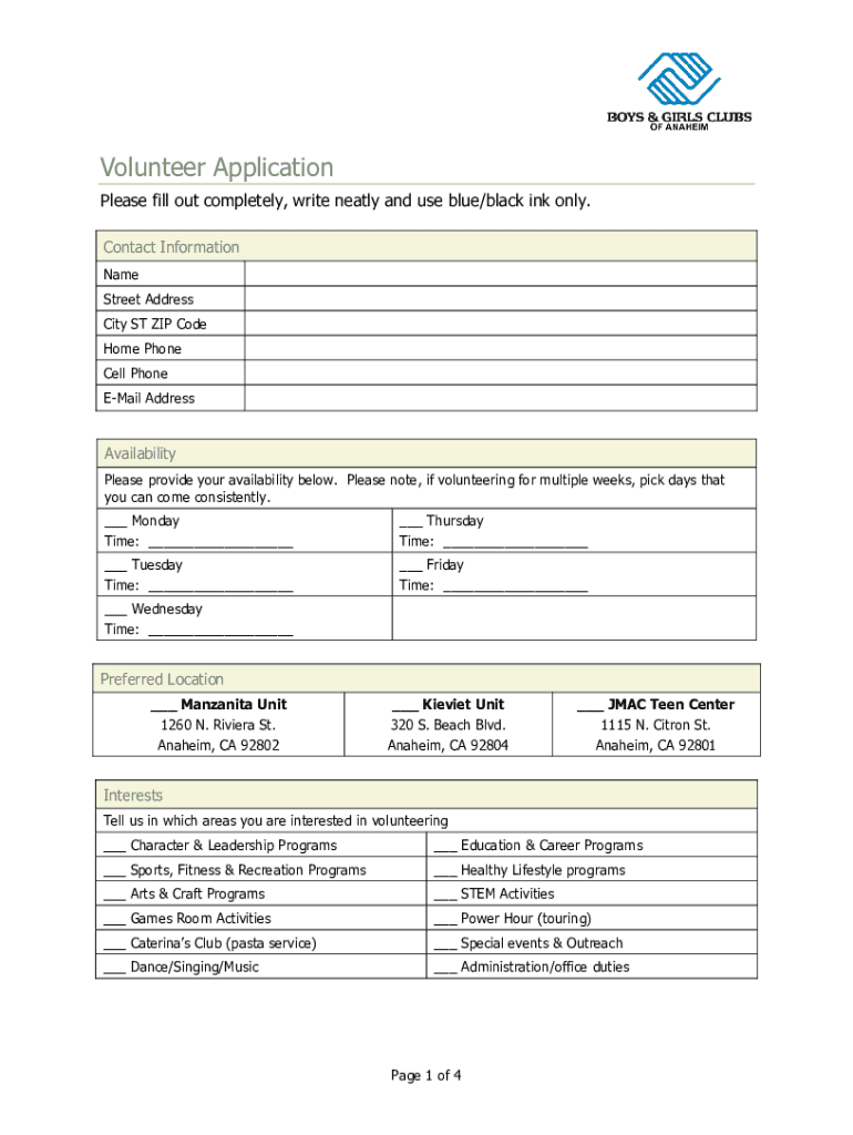 Fillable Online www.fill.ioVolunteer-Application-810da8e0Fill - Free ...