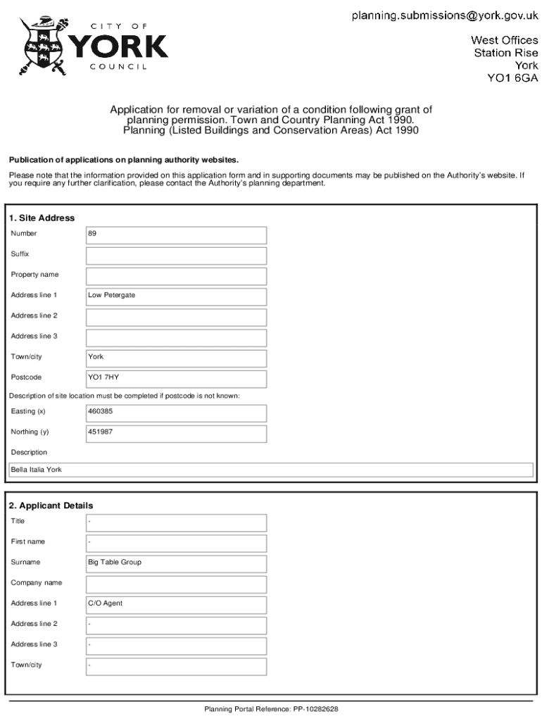 Fillable Online assets.publishing.service.gov.ukgovernmentApplication for removal or variation ...