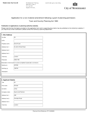 Fillable Online Application for a non-material amendment following a ...