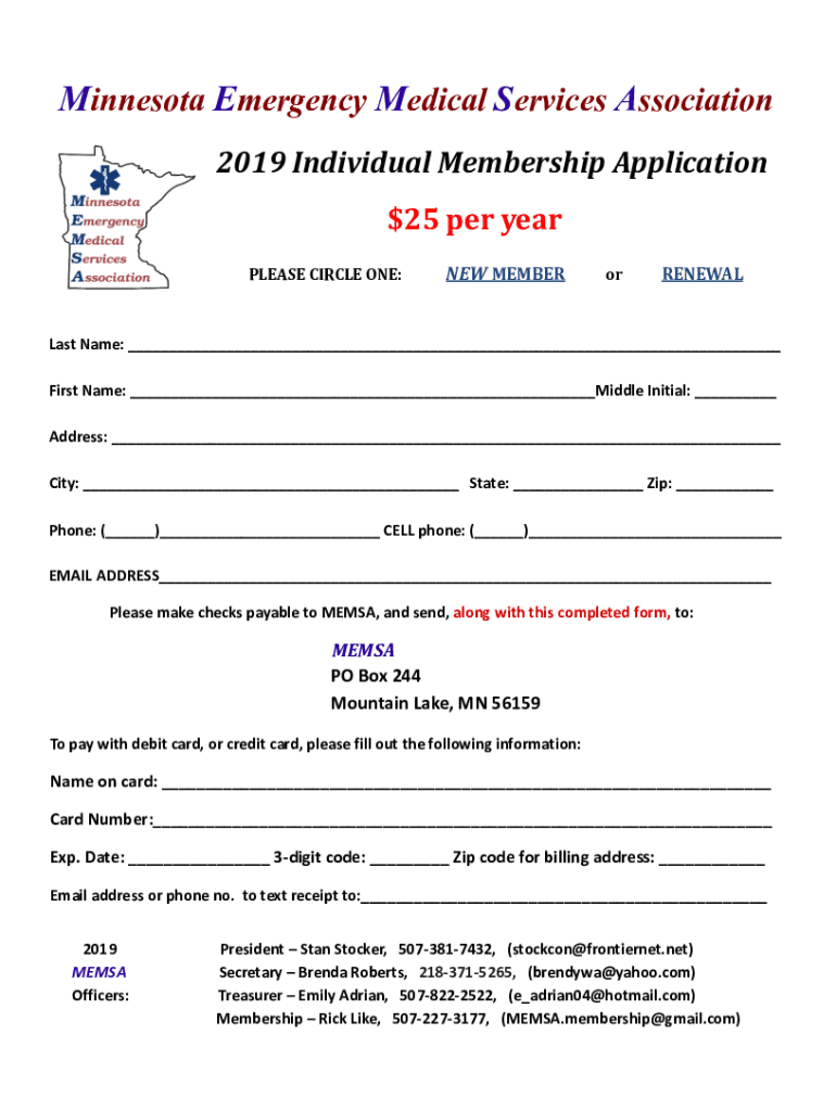 Fillable Online State of Minnesota Emergency Medical Services ...