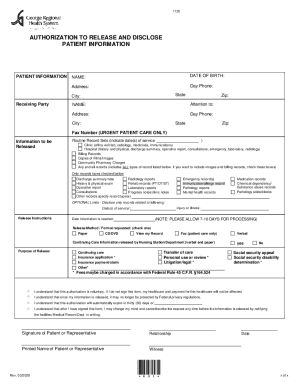 Fillable Online Auth-To-Release-and-Disclose-Patient.pdf Fax Email Print - pdfFiller