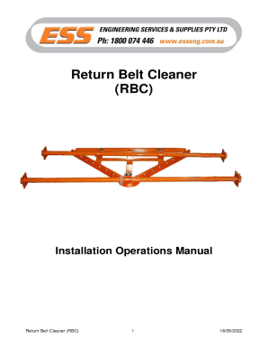 Fillable Online Return Belt Cleaner (RBC) Fax Email Print - pdfFiller
