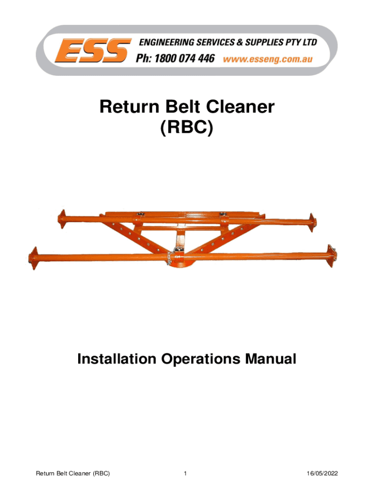Fillable Online Return Belt Cleaner (RBC) Fax Email Print - pdfFiller