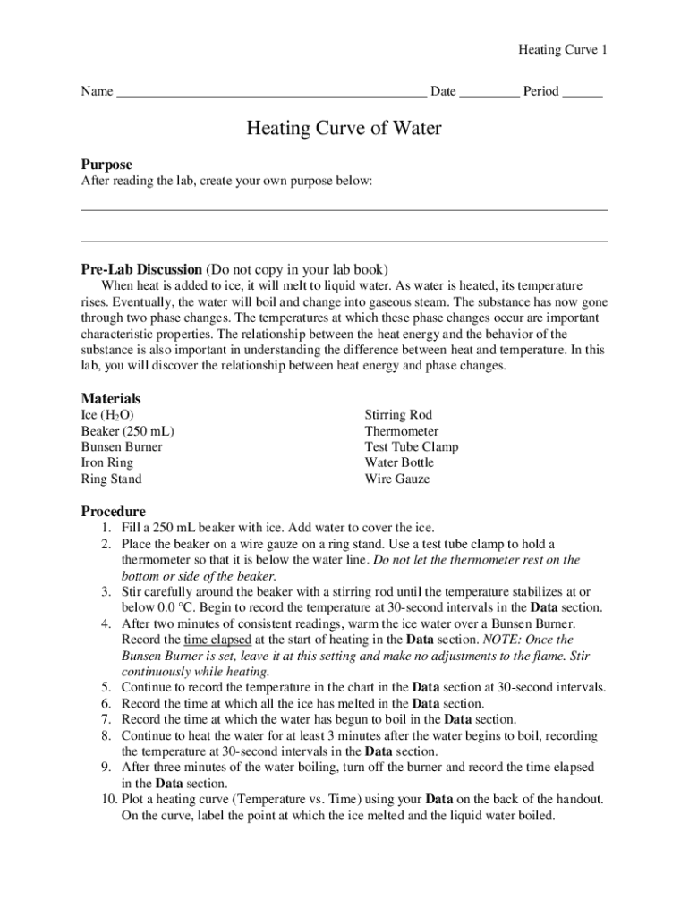 Fillable Online www.coursehero.comfile60995986Heating Curves Worksheet ...