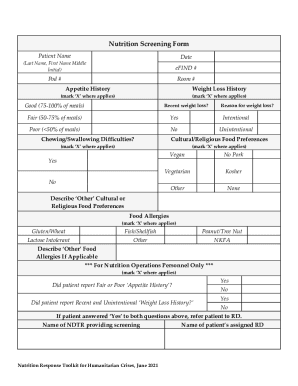 Fillable Online sites tufts Nutrition Screening Form - Tufts Fax Email ...