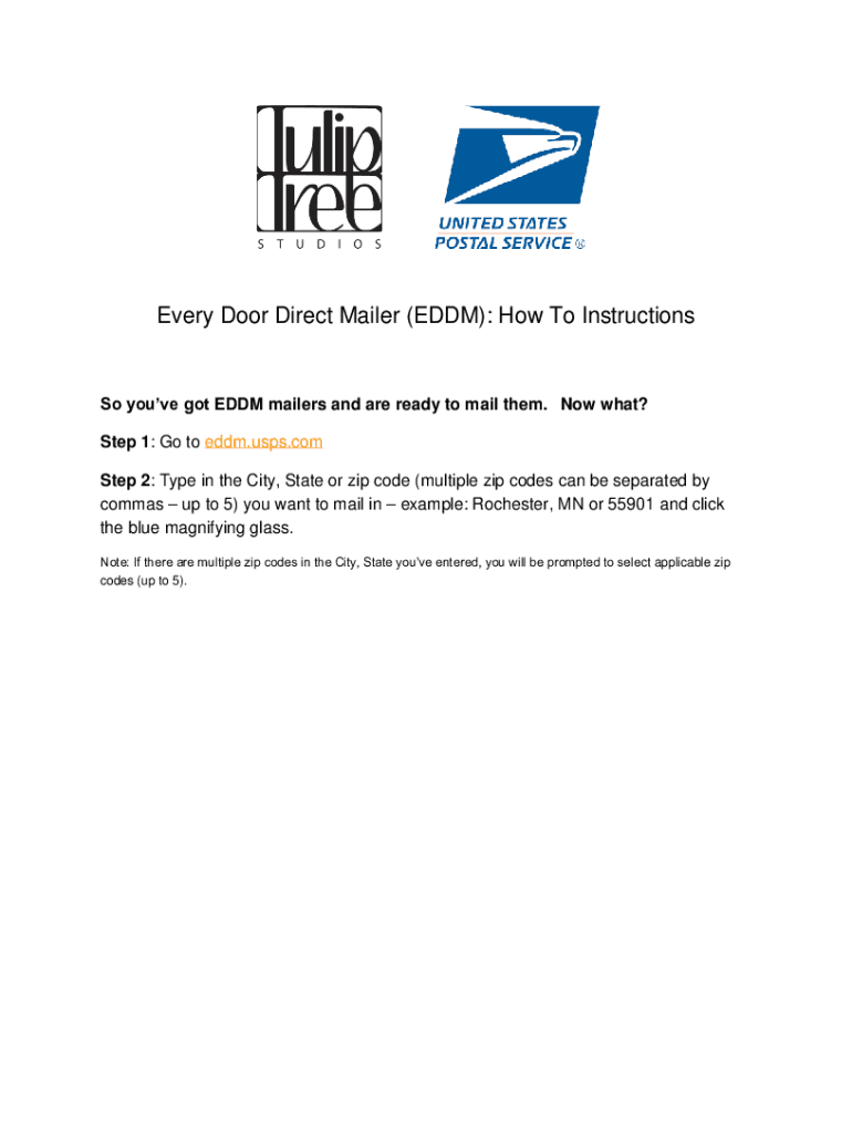 Fillable Online www.tuliptree-studios.comwp-contentuploadsEvery Door Direct Mailer (EDDM): How ...