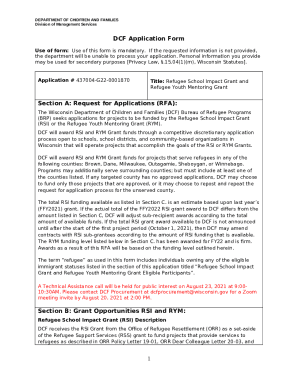 DCF Application - Wisconsin - dcf wisconsin Doc Template | pdfFiller