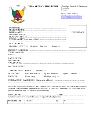 Fillable Online VISA APPLICATION FORM.doc Fax Email Print - pdfFiller