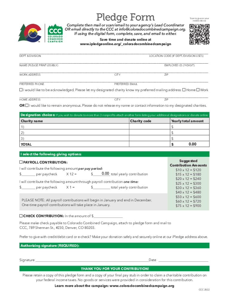 Fillable Online Pledge Form Fax Email Print - pdfFiller