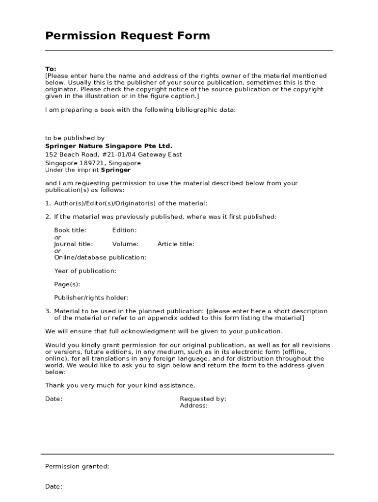 Permission Request (Springer).doc - Permission Request... Doc Template | pdfFiller