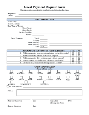 Fillable Online Guest Payment Request Form Fax Email Print - pdfFiller