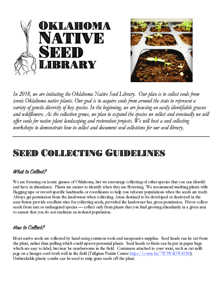 Fillable Online biosurvey ou biosurvey.ou.eduoklahoma-native-seed ...