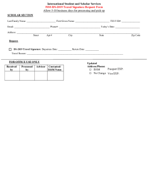 Fillable Online gato-docs its txstate ISSS DS-2019 Travel Signature ...