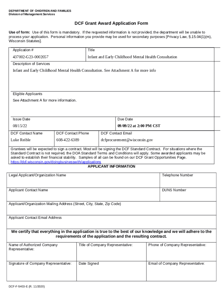Use of :Use of this is mandatory - dcf wisconsin Doc Template | pdfFiller