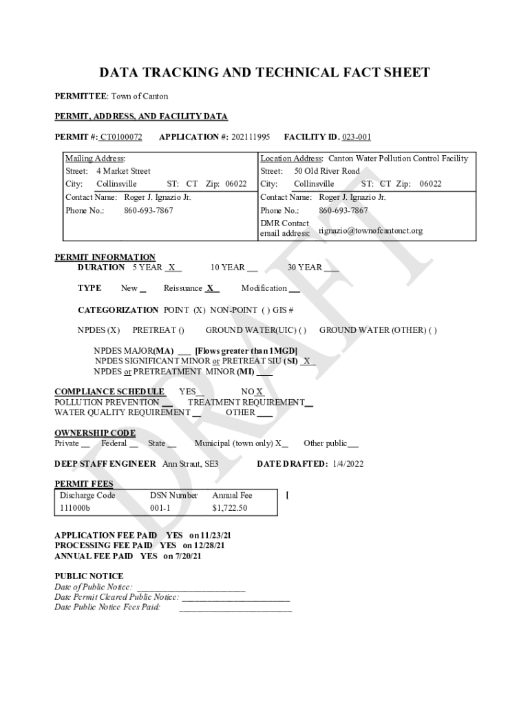 Fillable Online portal.ct.govTown-of-Canton--Fact-SheetDATA TRACKING ...