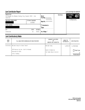 Fillable Online Late Contribution Report Late Contribution(s) Made Fax ...
