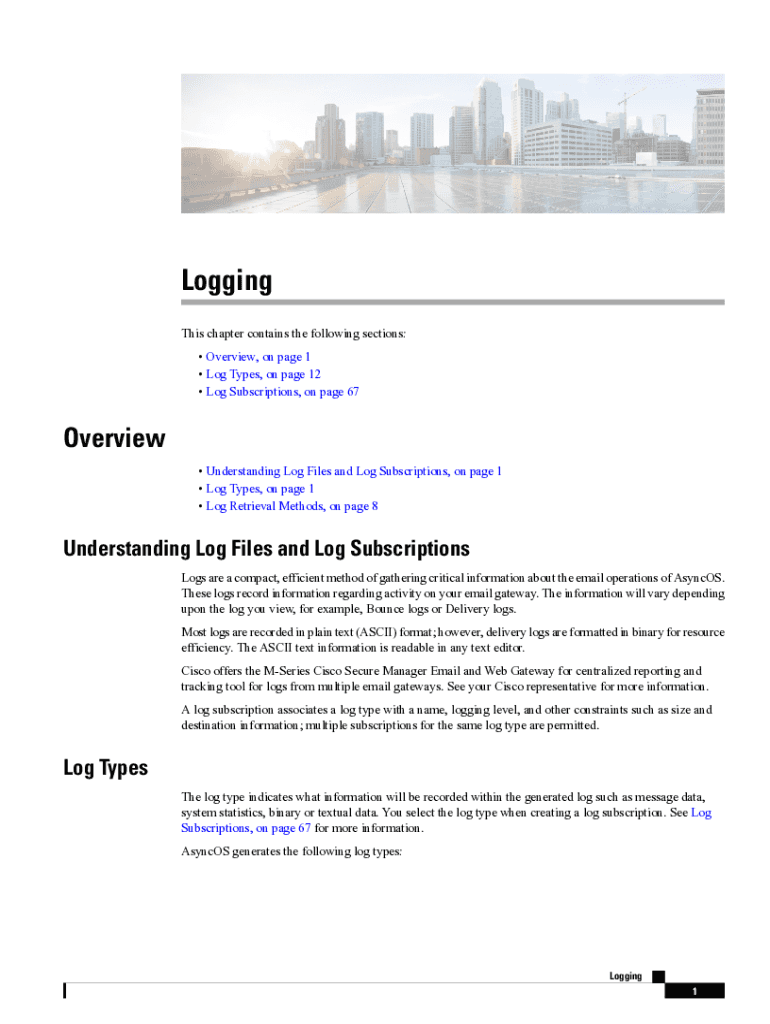 Fillable Online documents.pubdocumentlogging-cisco-loggingLogging - Cisco · PDF file Logging ...