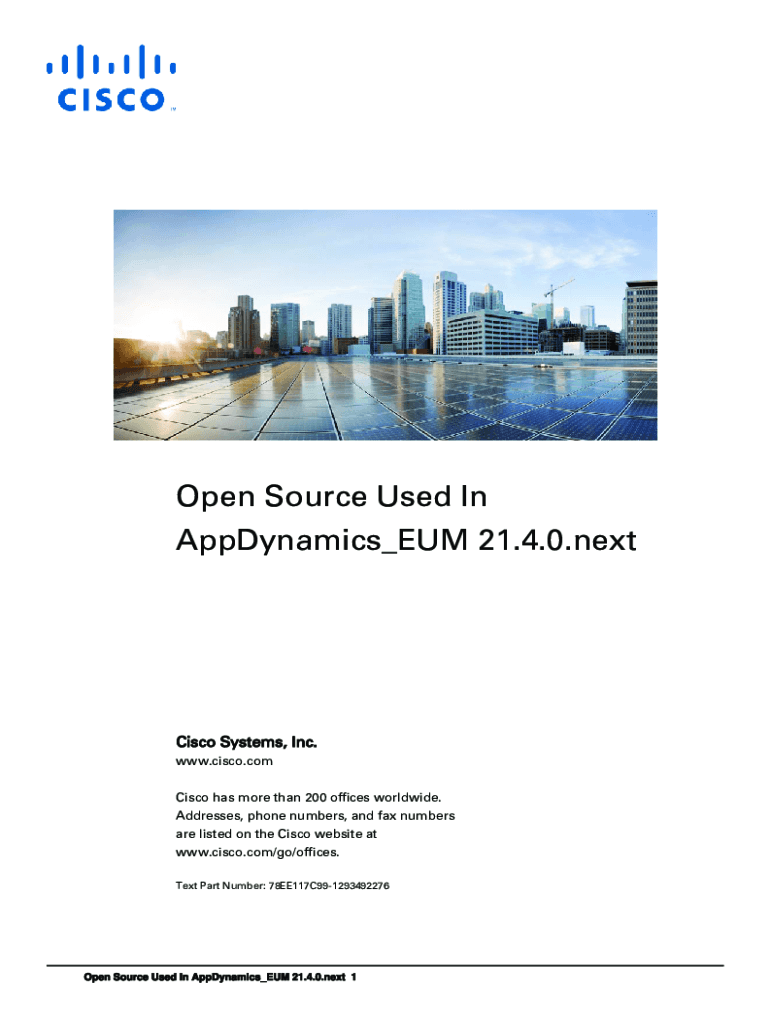 Fillable Online Open Source Used In AppDynamicsEUM 21.4.0.next - Cisco ...