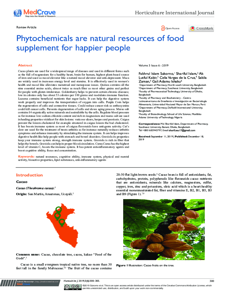 Fillable Online Phytochemicals are natural resources of food supplement ...