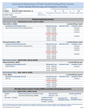 Fillable Online PUBLIC WATER SYSTEM SCREENING FORM - ct Fax Email Print - pdfFiller