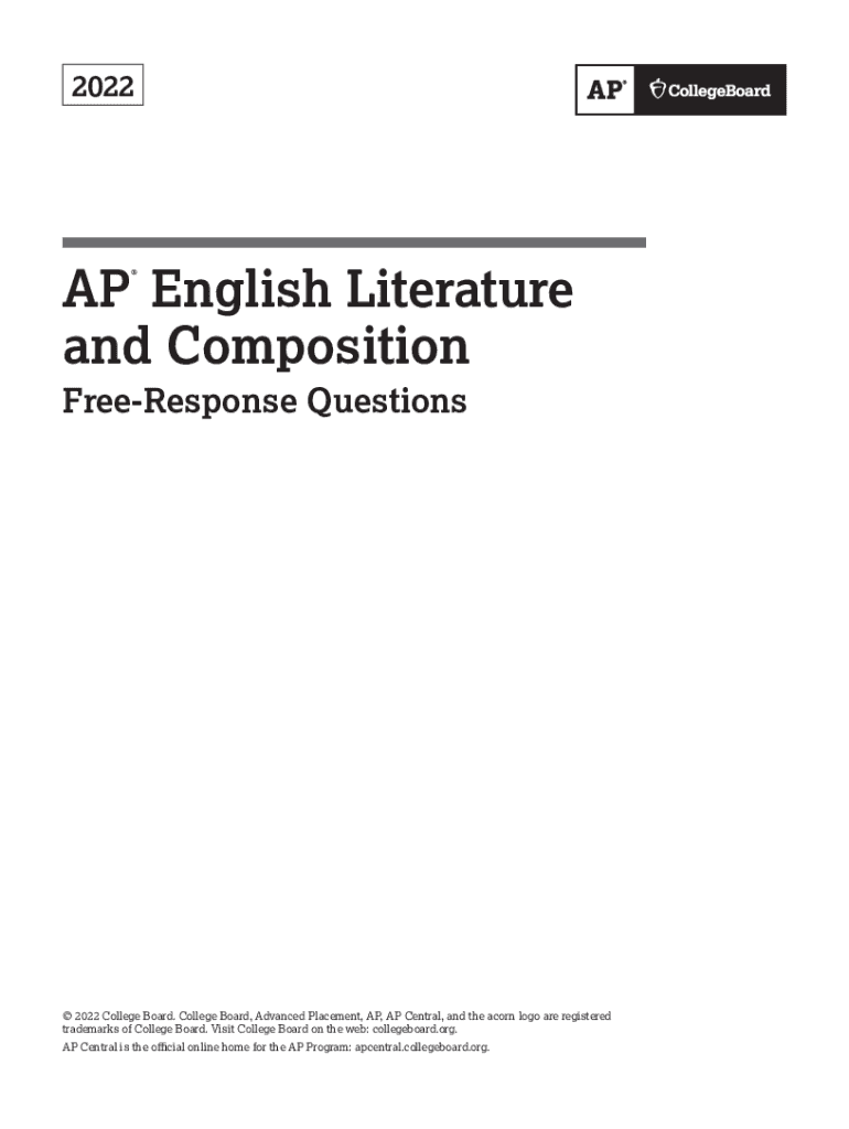 Fillable Online AP English Literature and Composition 2022 Free ...