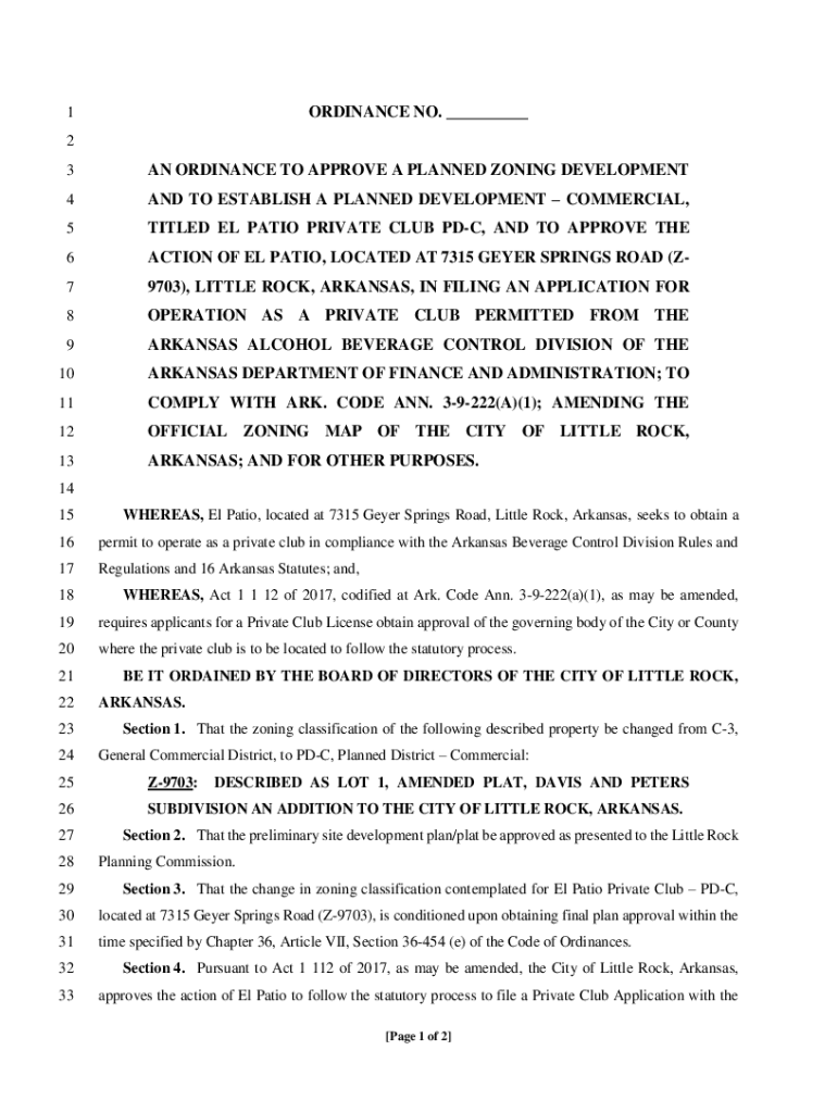 Fillable Online AN ORDINANCE TO APPROVE A PLANNED ZONING ... Fax Email ...